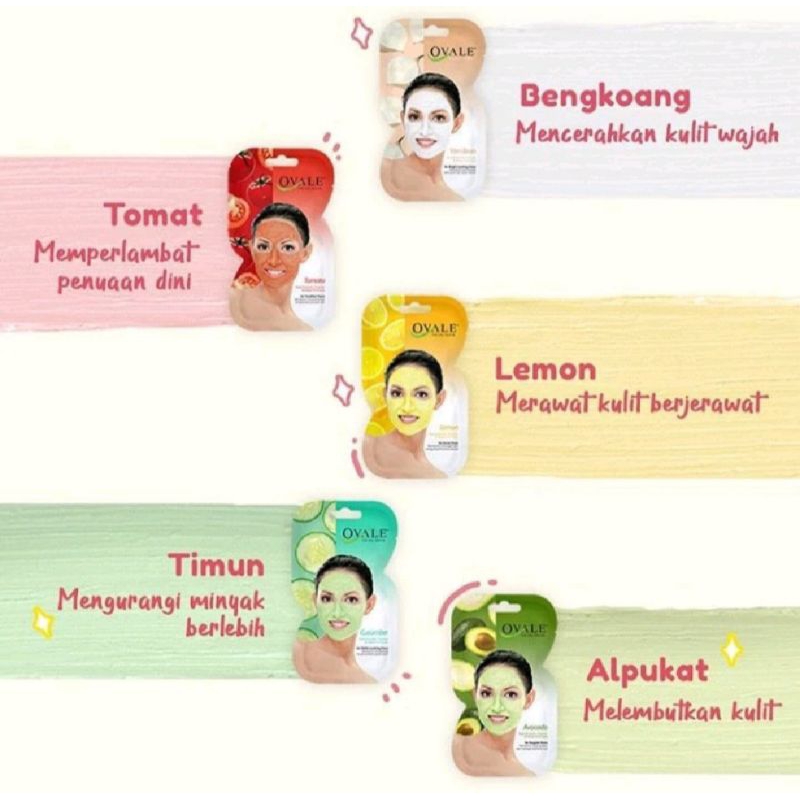 Jual Ovale Facial Maesk /Cucumber /lemon /Tomato/Yam bean15gr | Shopee ...