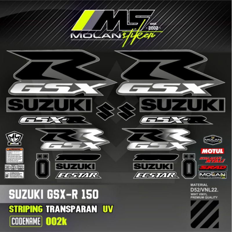 Jual Decal Sticker Striping Variasi Transparan Uv Suzuki GSX R 150 GSX ...