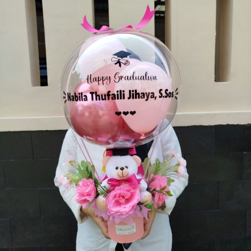 Jual Bucket Balon Buket Balon Boneka Wisuda + Bunga Bouquet Wisuda ...