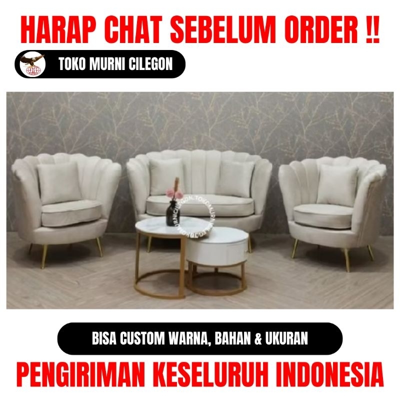 Jual Sofa Kerang Tiffany 211 Cream - Tanpa Meja (free ongkir cilegon ...