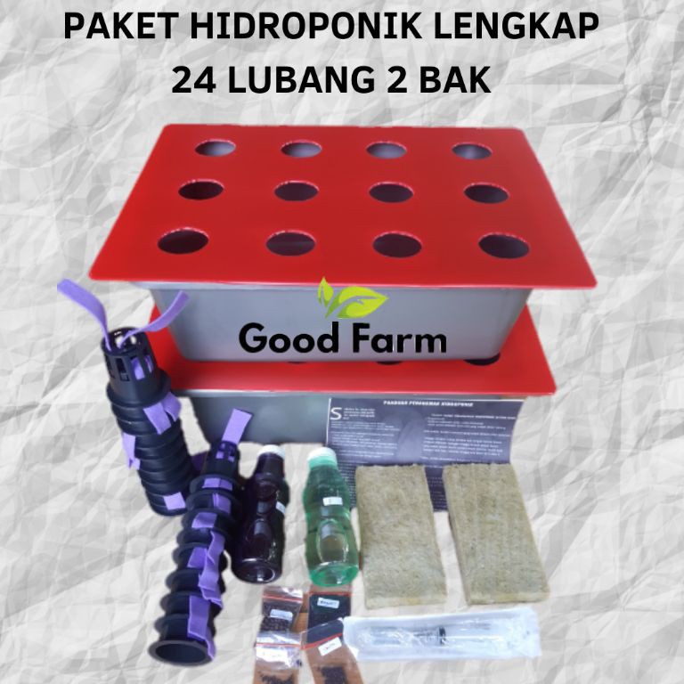 Jual Promo Update PAKET HIDROPONIK 24 LUBANG 2 BAK SET HIDROPONIK HIDROPONIK PEMULA KIT ...