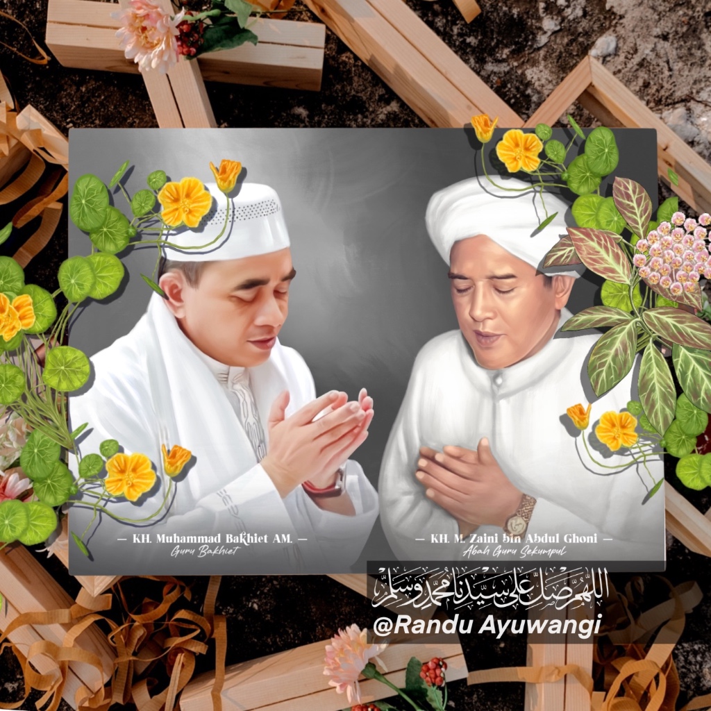 Jual Lukisan Digital Abah Guru Sekumpul dan Guru Bakhiet diatas Papan ...