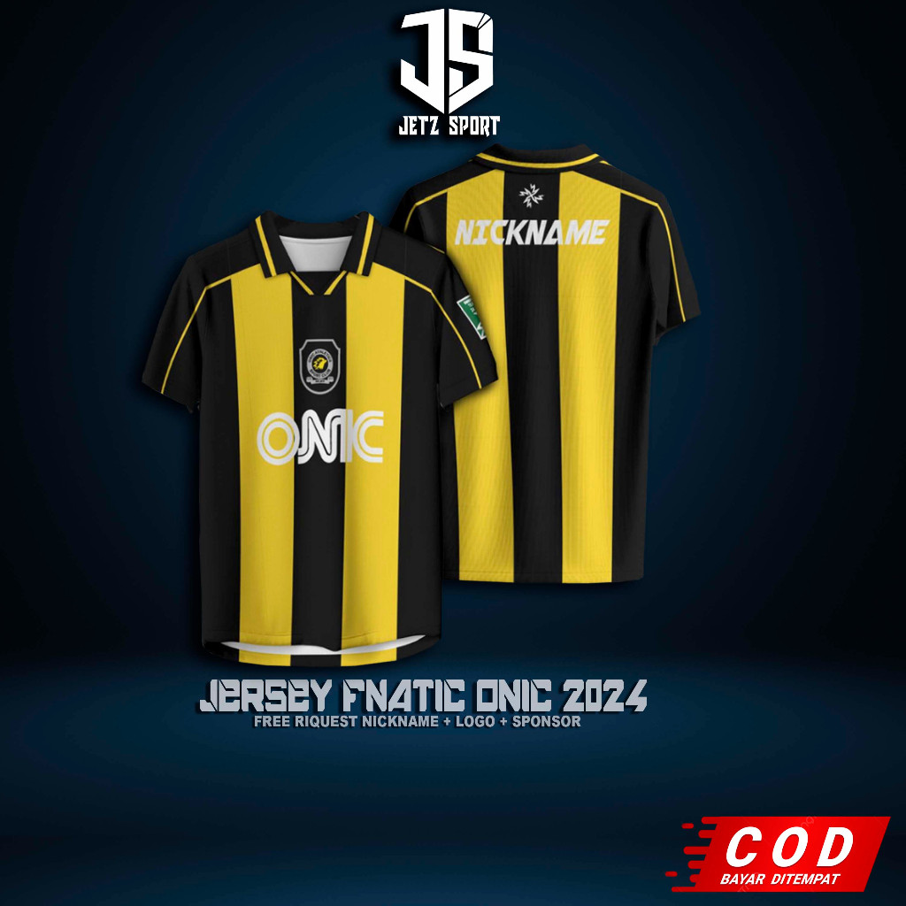 Jual Jersey Kaos Baju Onic Fnatic 2024 Terbaru Premium Gratis Pasang ...