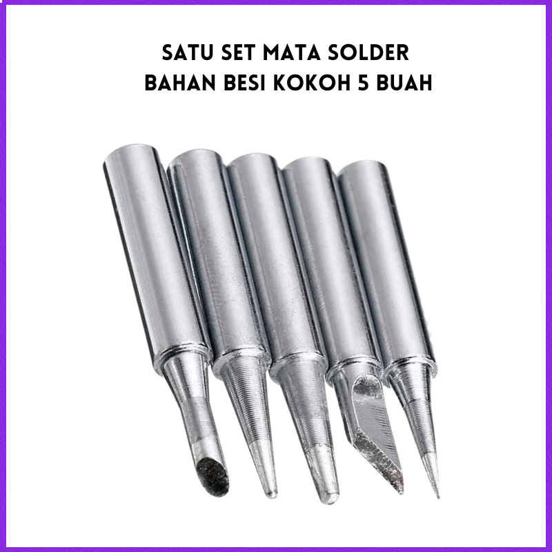 Jual COD Set Mata Solder Tool Iron 5 buah / mata solder besi mata lancip | Shopee Indonesia