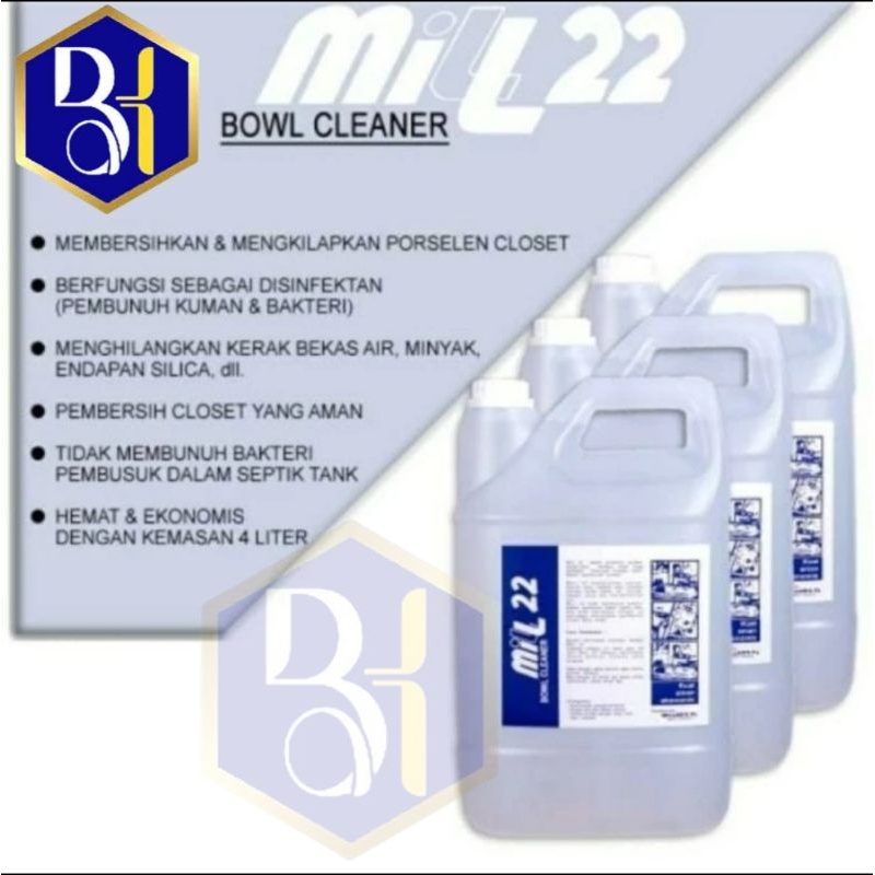 Jual Mill 22/Bowl Cleaner/Cairan Pembersih Perselen Toilet - 4 liter ...