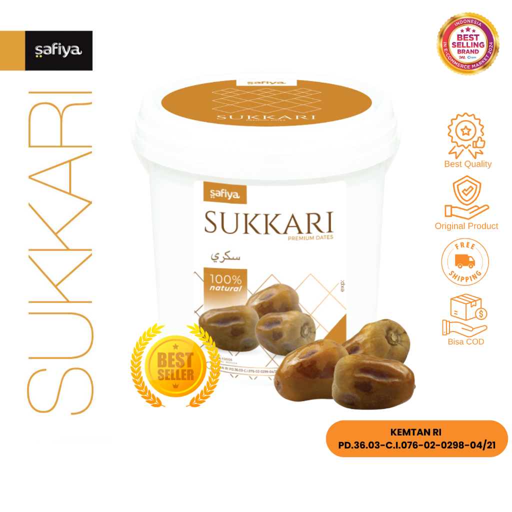 Jual Safiya Kurma Sukari Ember 850 Gram Sukkari King Dates Original ...