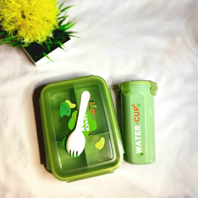 Jual Lunch Box Gif set/Tempat makan satu set/Tempat makan dan Tempat minum | Shopee Indonesia