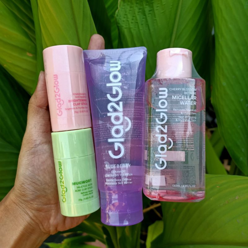 Jual GLAD TO GLOW MICELLAR WATER,FACIAL WASH,STICK MASK,MOIST RETINOL ...