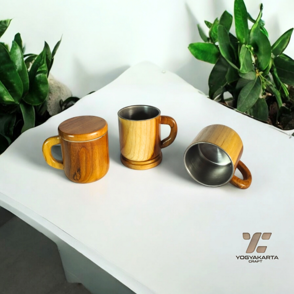 Jual Mug stainless Kayu Jati gelas cangkir Kopi aestethic | Shopee ...
