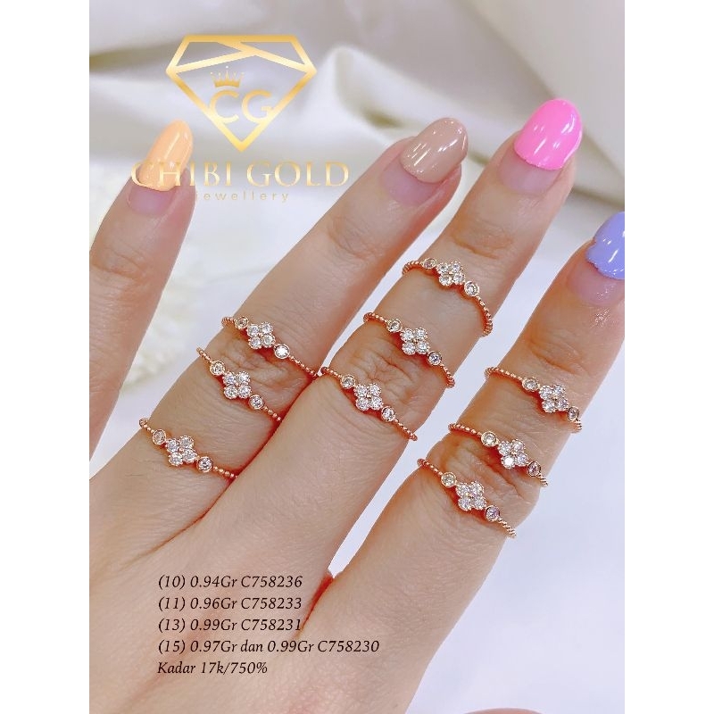 Jual CHIBI GOLD - Cincin bunga mata 750 kadar 17K - chibi gold | Shopee ...