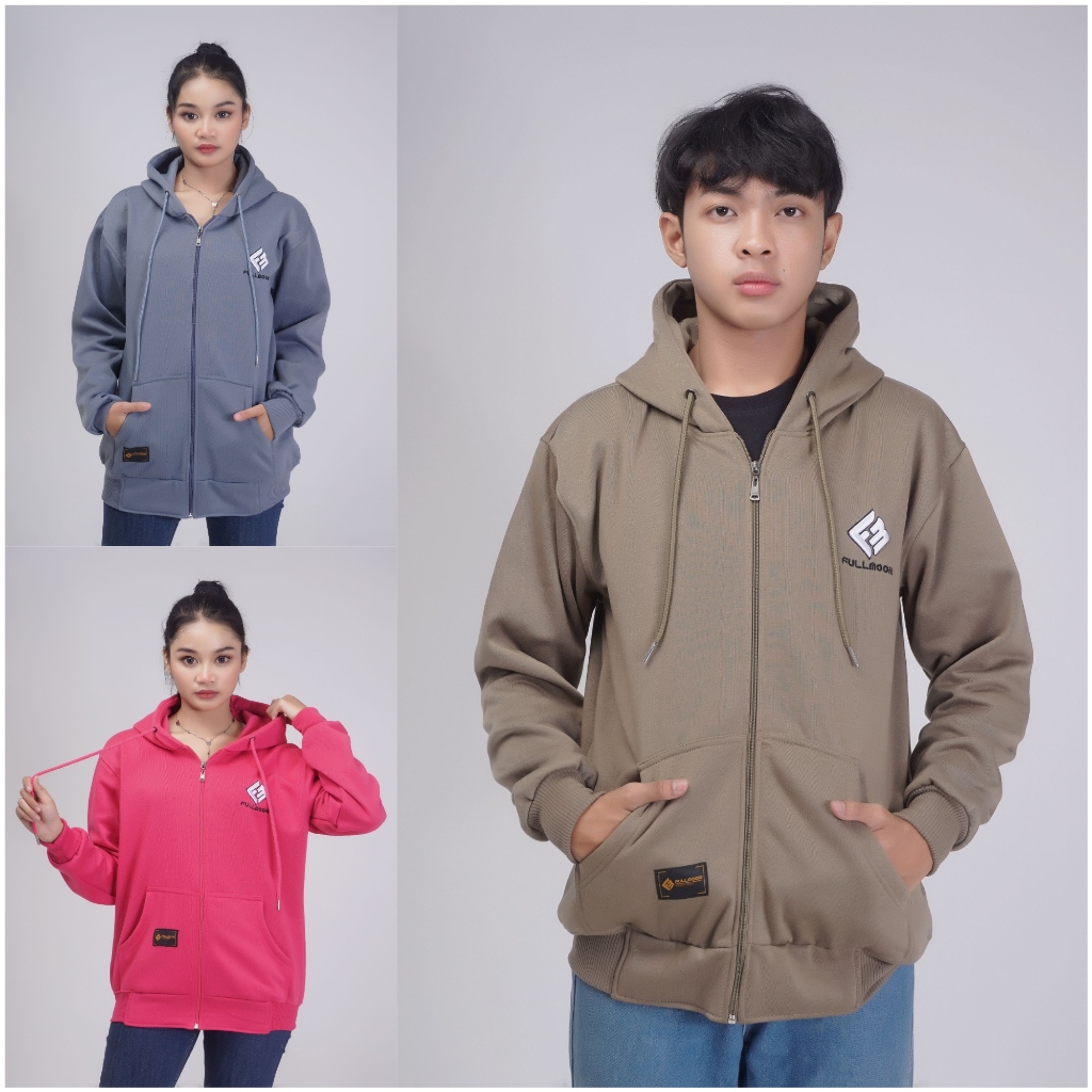 Jual HOODIE ZIPPER FULLMOON SWEATER UNISEX CEWEK COWOK BORDIR TIMBUL 3D ...