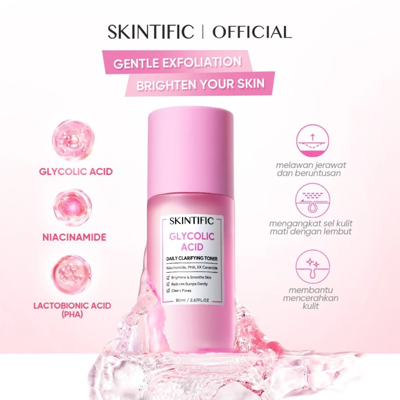Jual SKINTIFIC - GLYCOLID ACID Daily Clarifying Toner 80 ml | Shopee ...