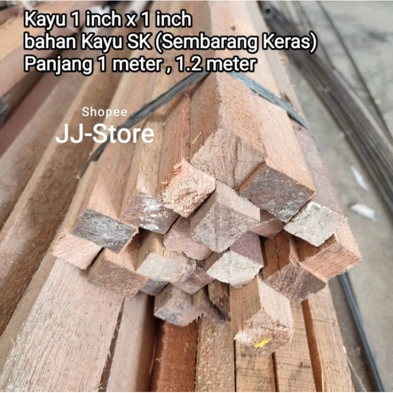 Jual KAYU 1 inch x 1 inch KAYU SEMBARANG KERAS PANJANG 1 METER, 1.2 ...