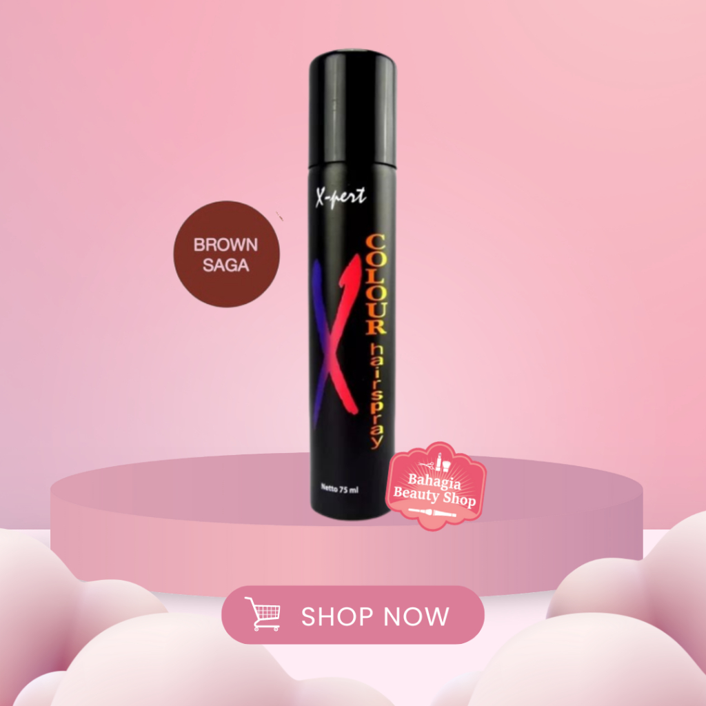 Jual Hair Spray Warna X-pert warna Coklat/Brown Saga 75 ml | Shopee ...