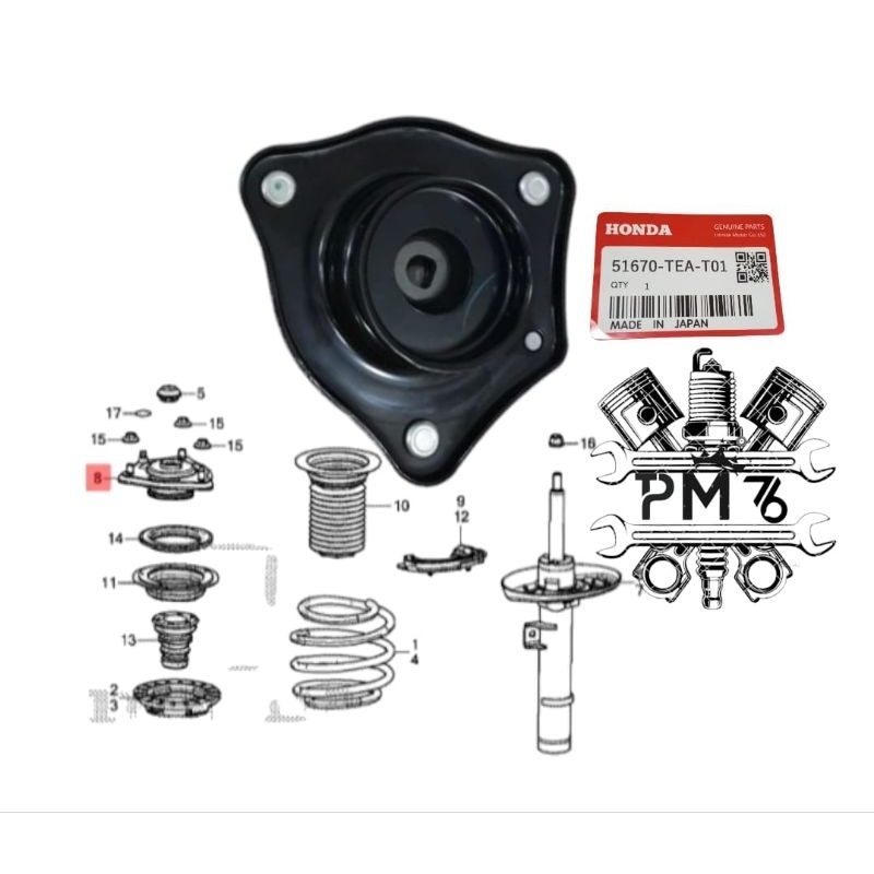 Jual Support suport shock mounting shock absorber untuk mobil Honda ...
