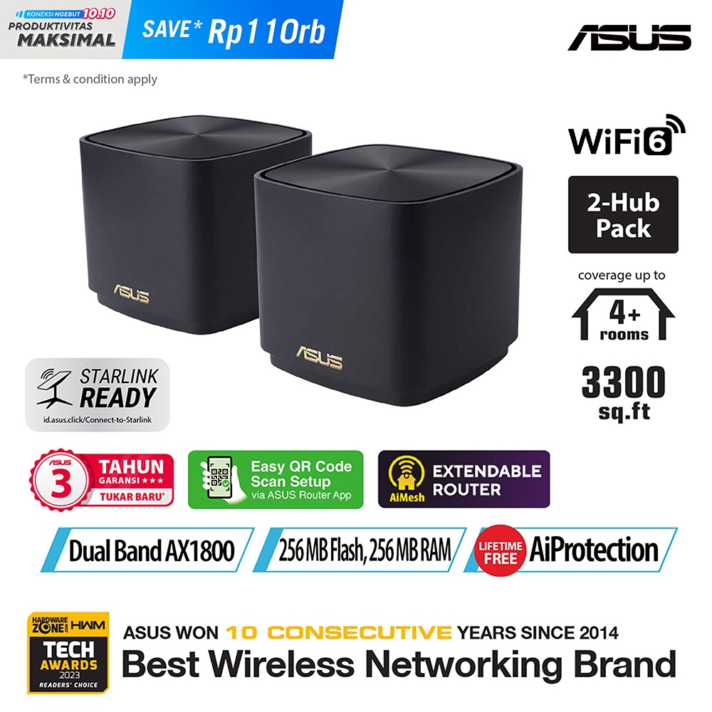 Jual ASUS ZenWiFi AX Mini XD4 2 Pack AX1800 Whole Home Mesh WiFi 6 ...