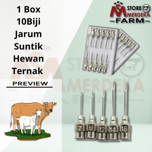 Jual 1 Box Jarum Suntik Hewan Unggas Ayam Sapi Kambing Domba Sapi Kuda ...