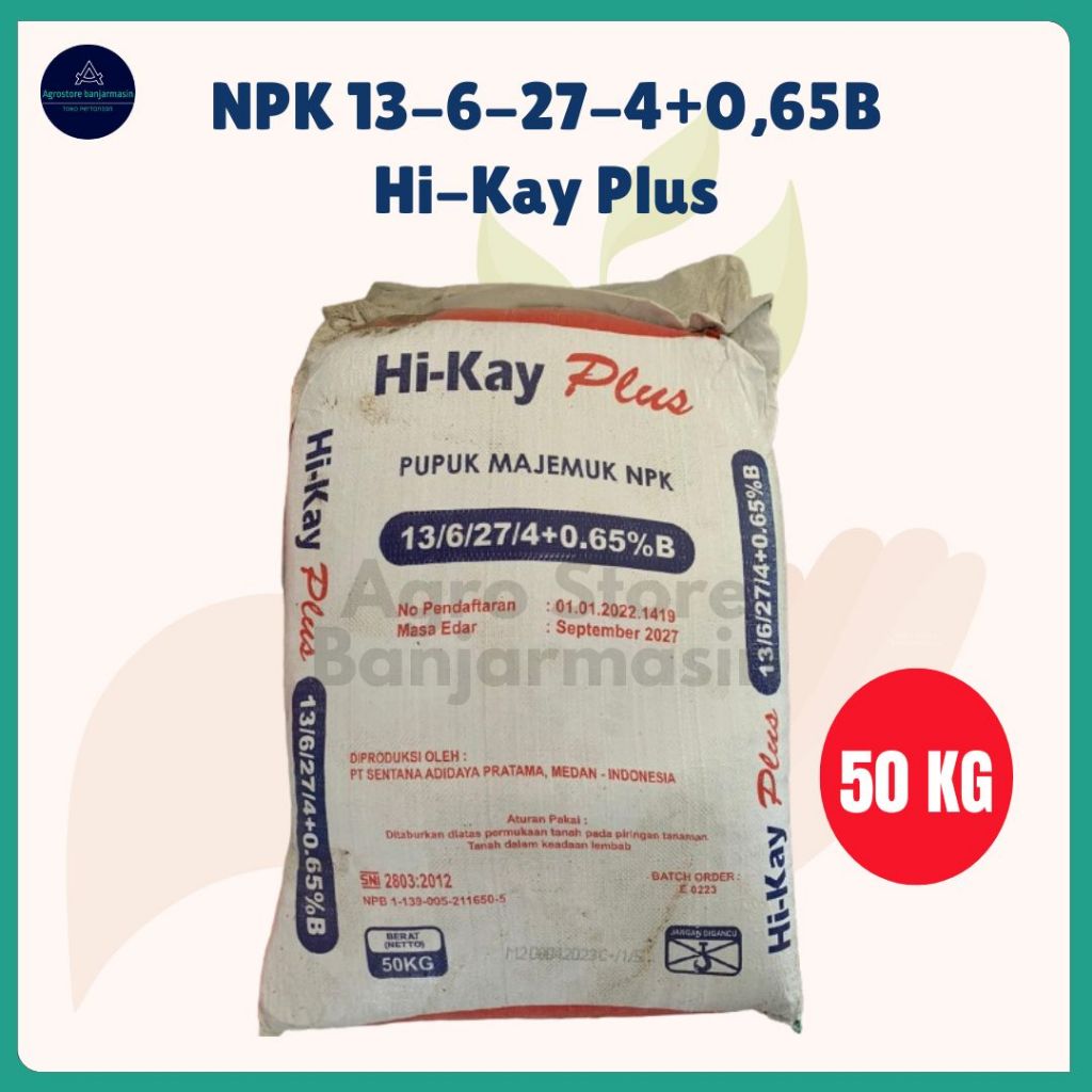 Jual Pupuk NPK 13 6 27 4 0.65B Hi Kay Plus kemasan 50Kg | Shopee Indonesia