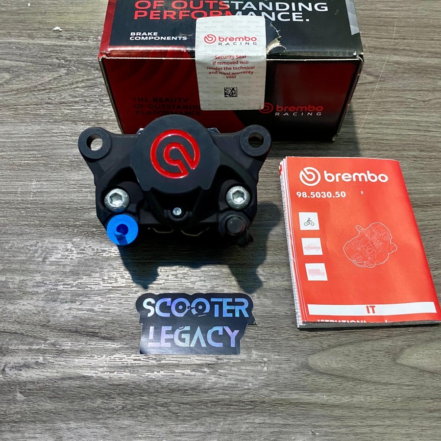 Jual Caliper Kaliper BREMBO 2 Piston 1 Pin Original Black Red Universal Vespa Sprint Primavera S ...