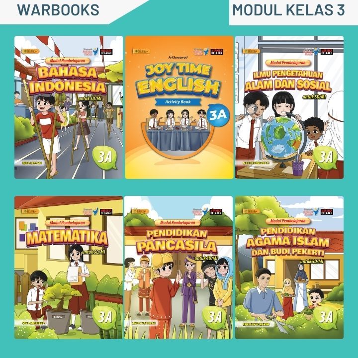 Jual Buku Modul Kurmer Kelas 3A Indonesia, Inggris, IPAS, MTK ...