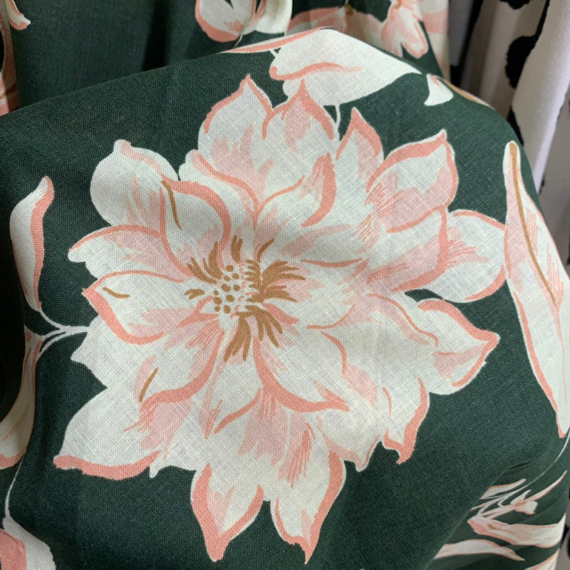 Jual kain linen motif bunga - kain linen original - kain linen premium ...