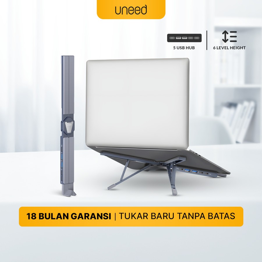 Jual UNEED Laptop Stand with HUB 5in1 Port Docking Station Foldable ...