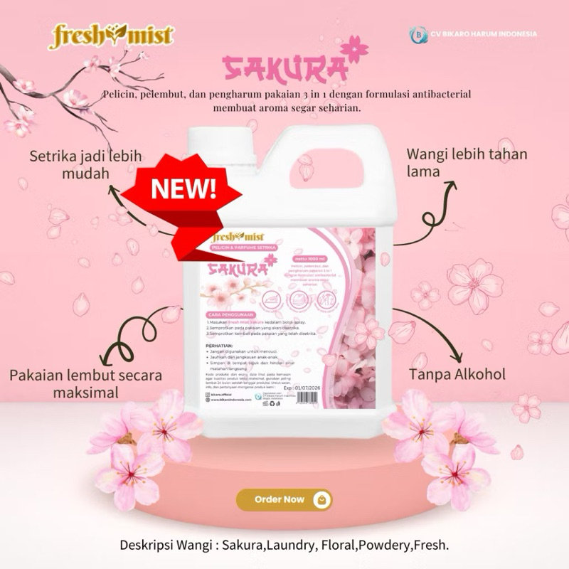 Jual Parfume Laundry Grade A 1 Liter Fresh Mist 3in1 Pelicin Pelembut ...