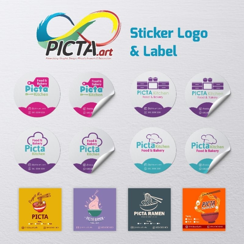 Jual Sticker Logo / Sticker Label Makanan Chromo / Bontak Bentuk Bulat ...