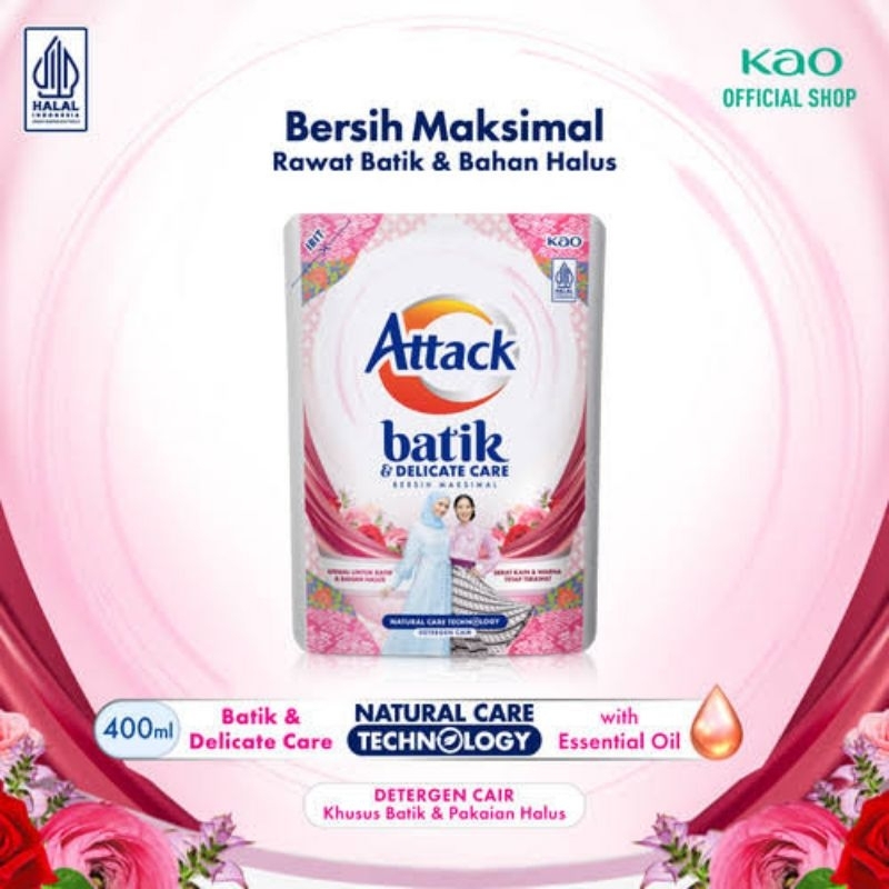 Jual Attack Batik detergent cair 400ml pouch | Shopee Indonesia