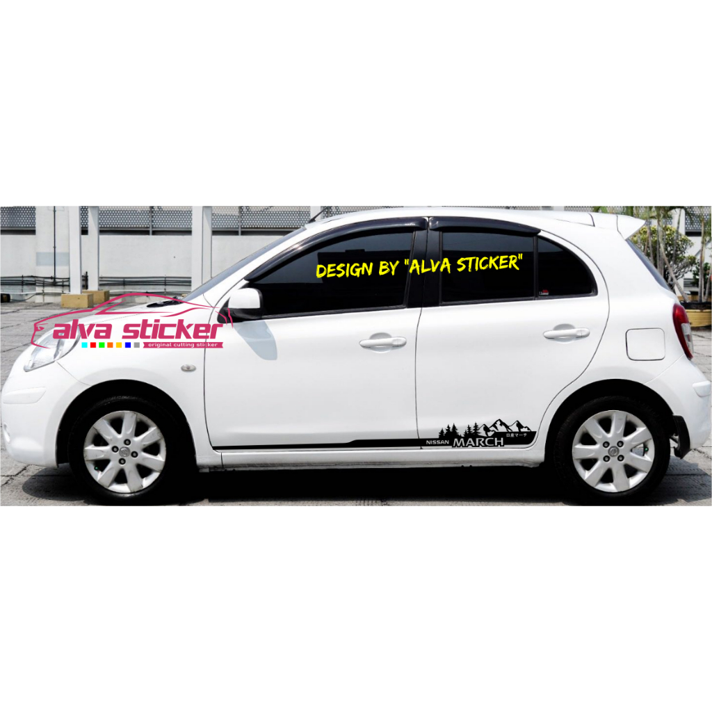 Jual new sticker march stiker march list stripe mobil nissan march ...