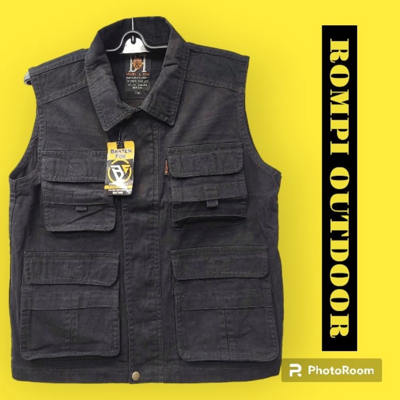 Jual ROMPI KANVAS OUTDOOR KERAH SERAGAM CARGO LAPANGAN WARTAWAN BORDIR ...