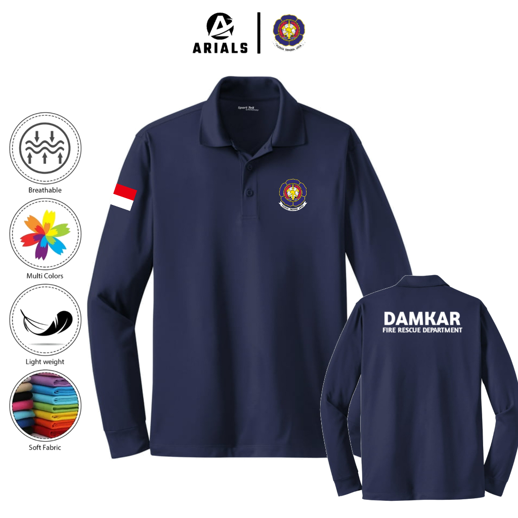 Jual Arials Polo shirt Baju Kaos Kerah Lengan Panjang Pemadam Kebakaran ...
