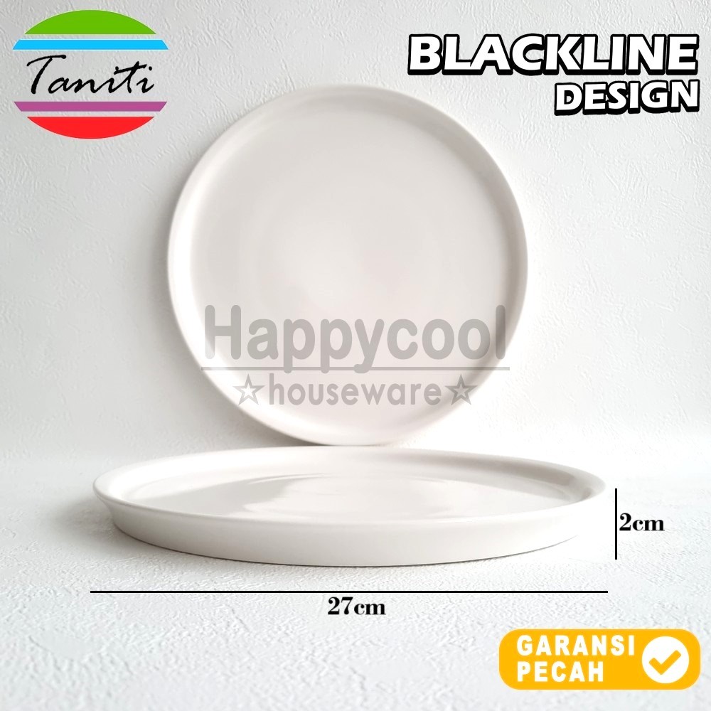 Jual TANITI 1pcs Piring Pizza Keramik 10,5in Blackline Design Series ...