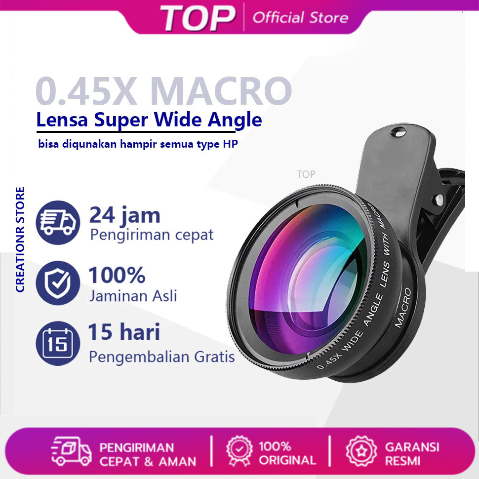Jual 【Ready Stock COD】2 In 1 Lensa Super Wide Angle Lens Macro ...