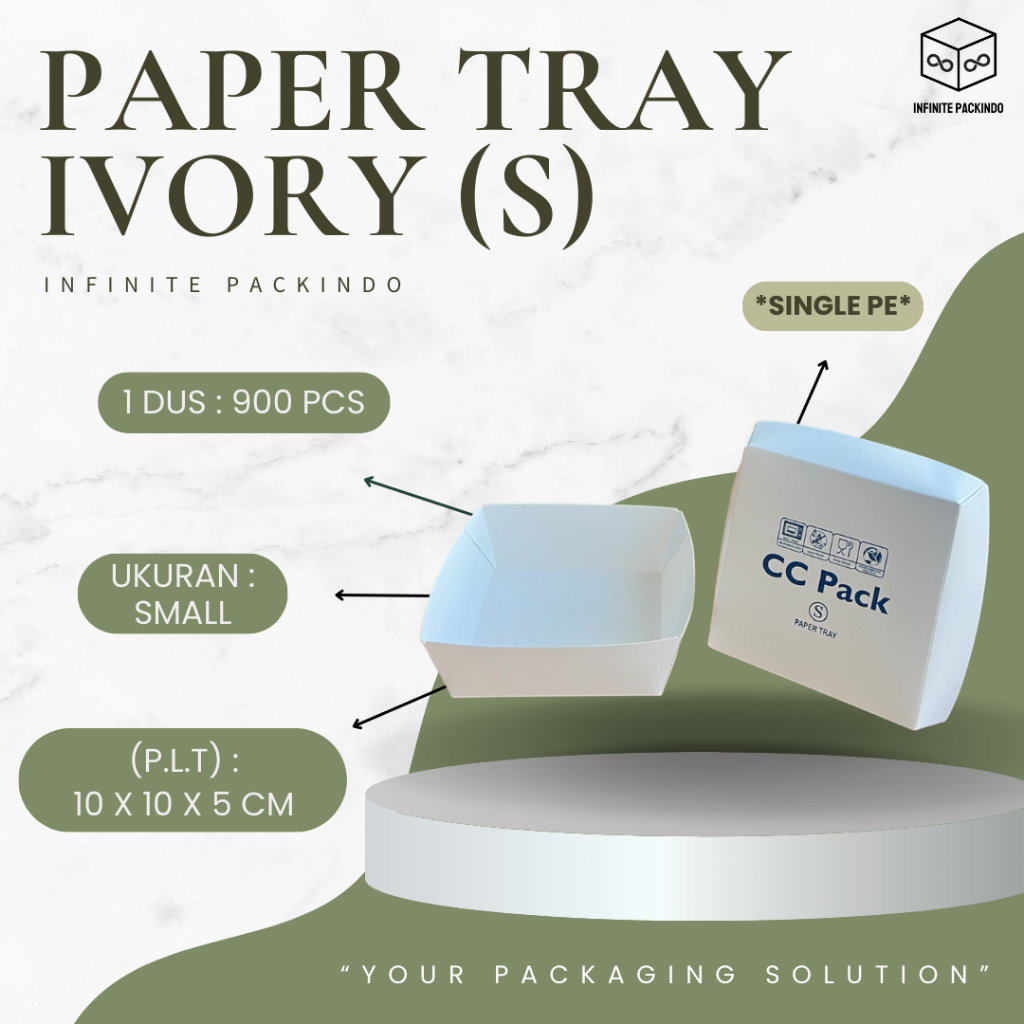 Jual (ISI 50 PCS) Paper Tray Kecil Putih / Food Tray Kecil Putih Ukuran ...