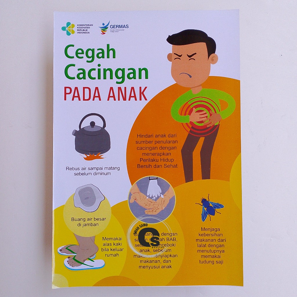Jual Poster Cegah Cacingan Pada Anak - Cegah Stunting - Poster Gizi ...