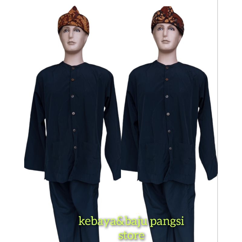 Jual gratis iket_Setelan baju pangsi hitam dewasa/baju adat tradisional ...
