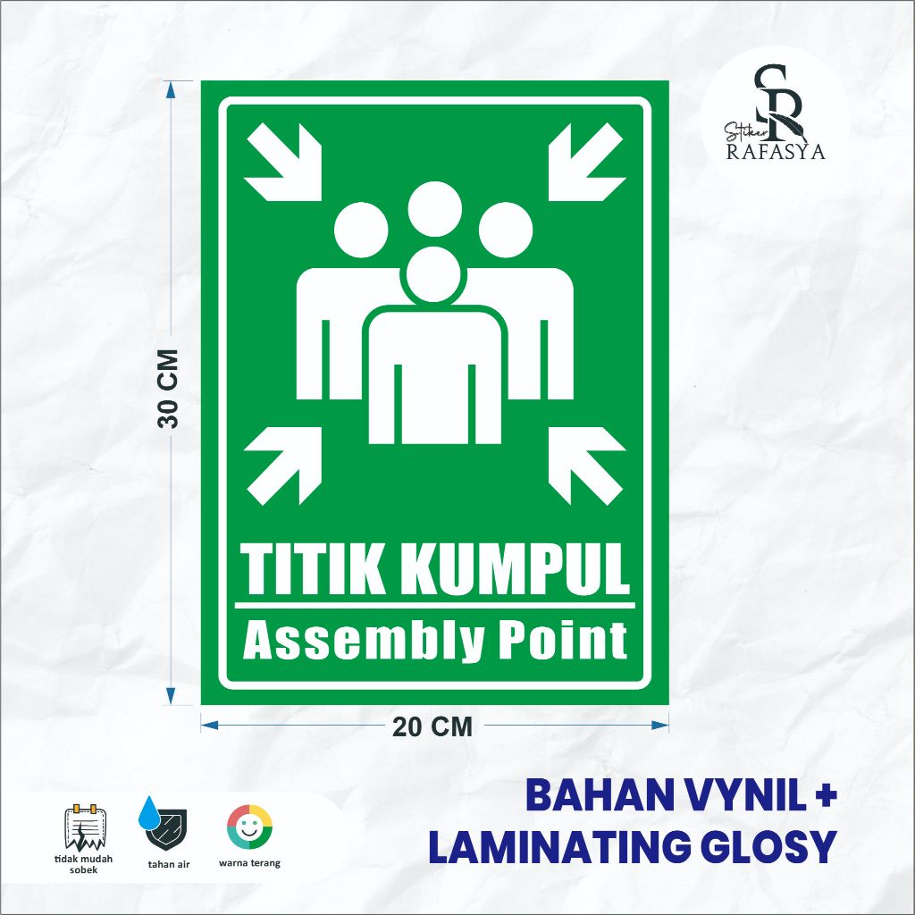 Jual Stiker Dinding Jalur Evakuasi / Tiker Titik Kumpul ( Assembly ...