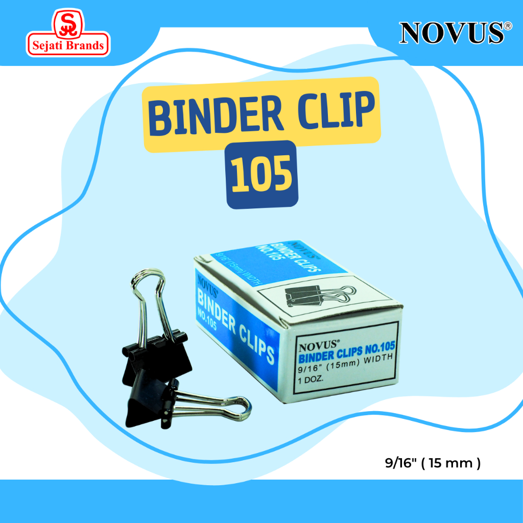 Jual Novus Binder Clips No.105 15mm/ Penjepit Kertas / Klip Kertas ...