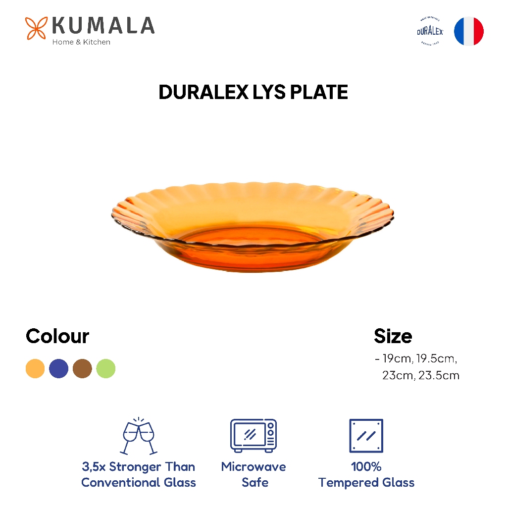 Jual DURALEX LYS PLATE - Piring Makan Kaca - Glass Dinner Dessert Plate ...