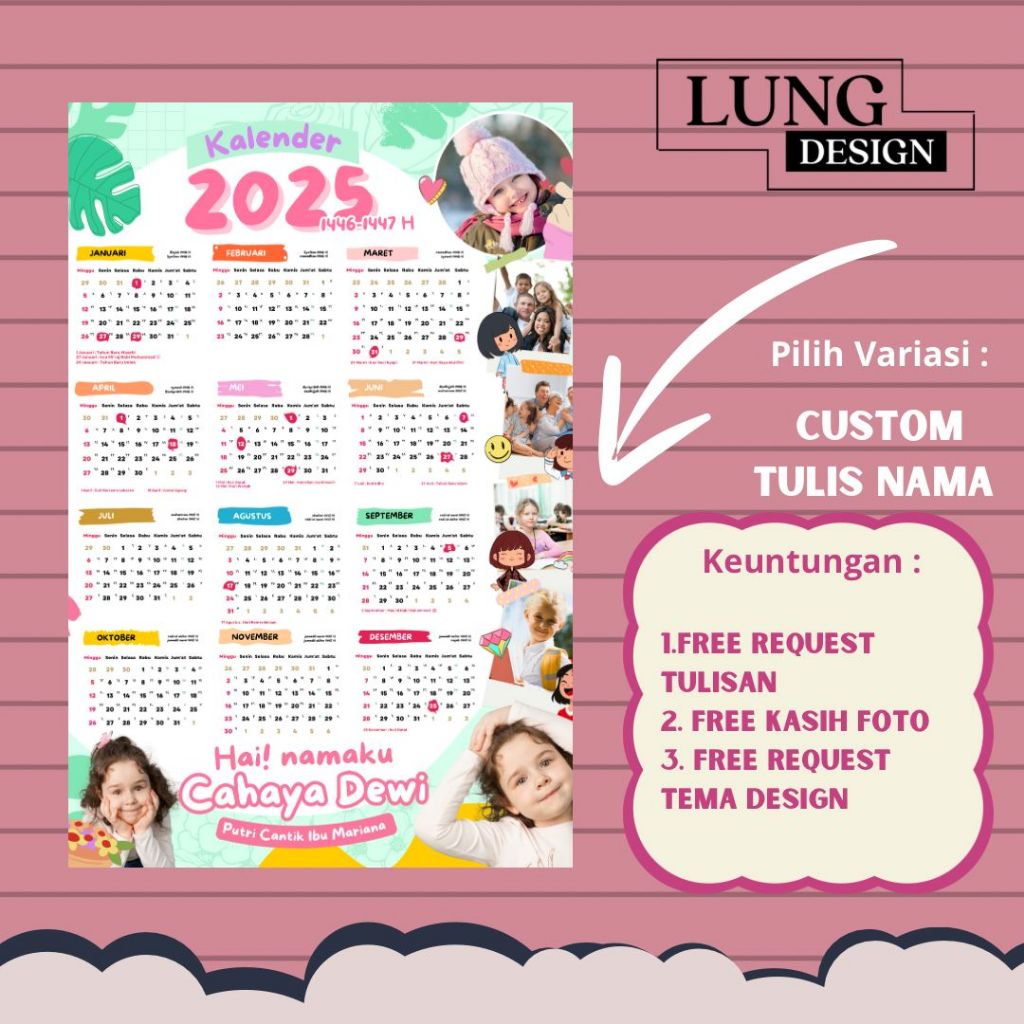 Jual KALENDER 2026 aesthetic / POSTER KALENDER 2026 Masehi Jawa ...