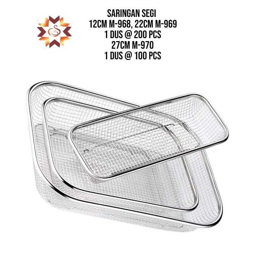 Jual Peniris Gorengan / Tirisan Segi Lubang Stainless / Saringan Segi ...