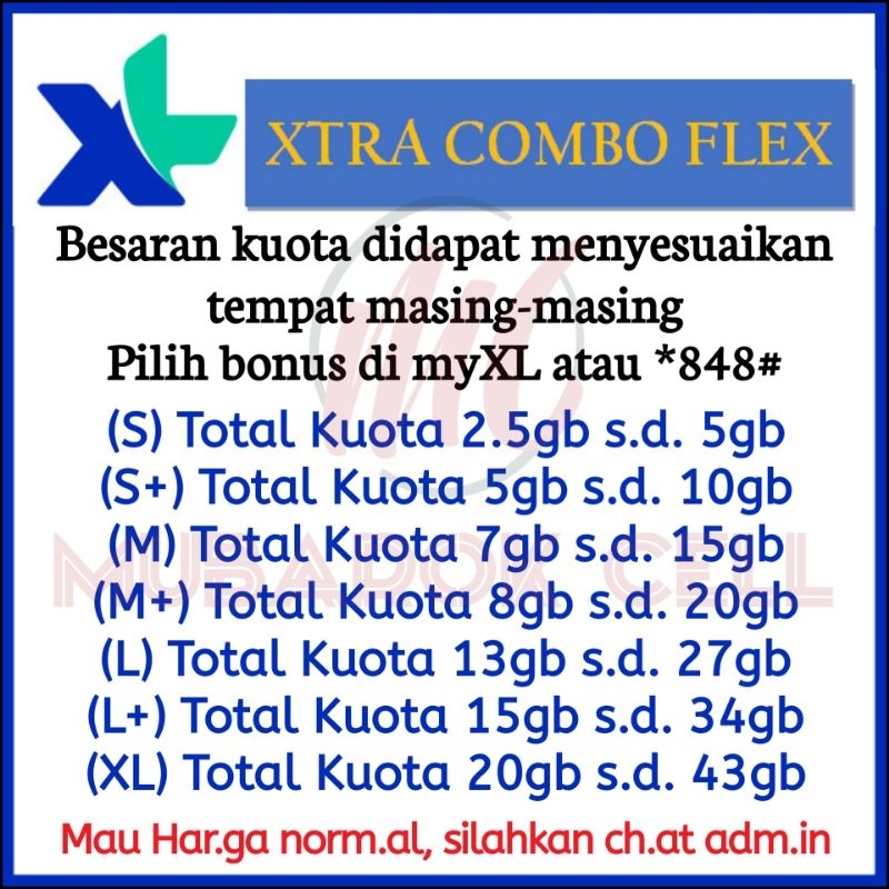 Jual XL XTRA COMBO FLEX (S, S+, M, M+, L, L+, XL) | Shopee Indonesia
