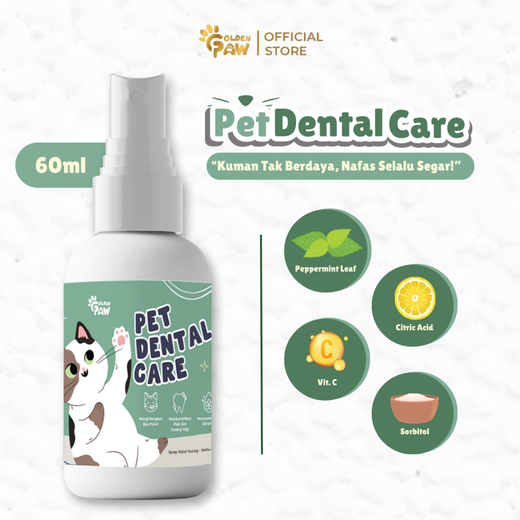 Jual Golden Paw Pet Dental Care Obat untuk Luka Mulut, Sariawan Radang ...