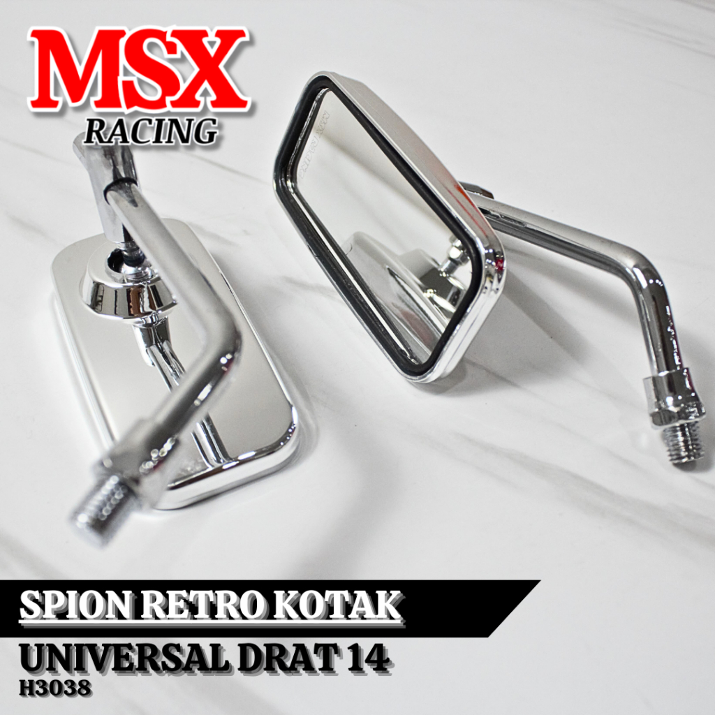 Jual Spion Classic Retro Kotak MSX H3038CP Chrome Semua Motor Honda ...