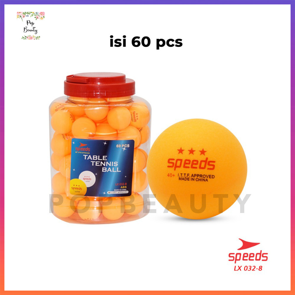 Jual Bola Pingpong SPEEDS Isi 60 Pcs (Kemasan Toples) | Shopee Indonesia
