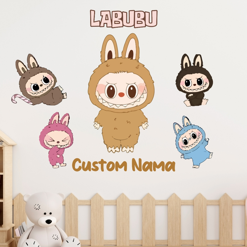 Jual Stiker Dinding Labubu Custom Nama | Shopee Indonesia