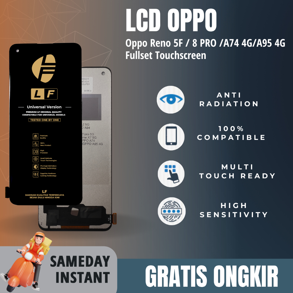 Jual LF - (GARANSI LEM) LCD Oppo Reno 5F/ 8 Pro / 7Z / A74 4G / A95 4G Fullset Touchscreen ...
