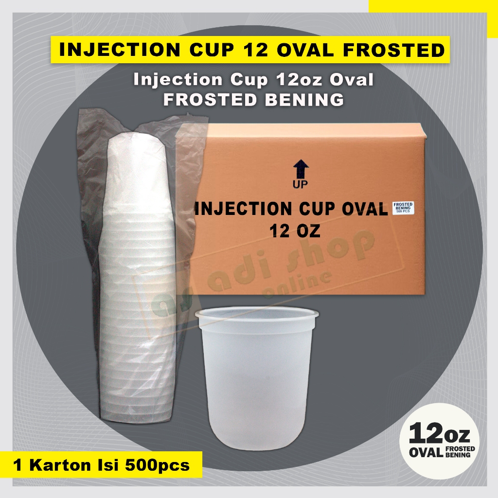 Jual Cup Injection Frost 12 OVAL Gelas Plastik / Bening 1 Karton (isi ...
