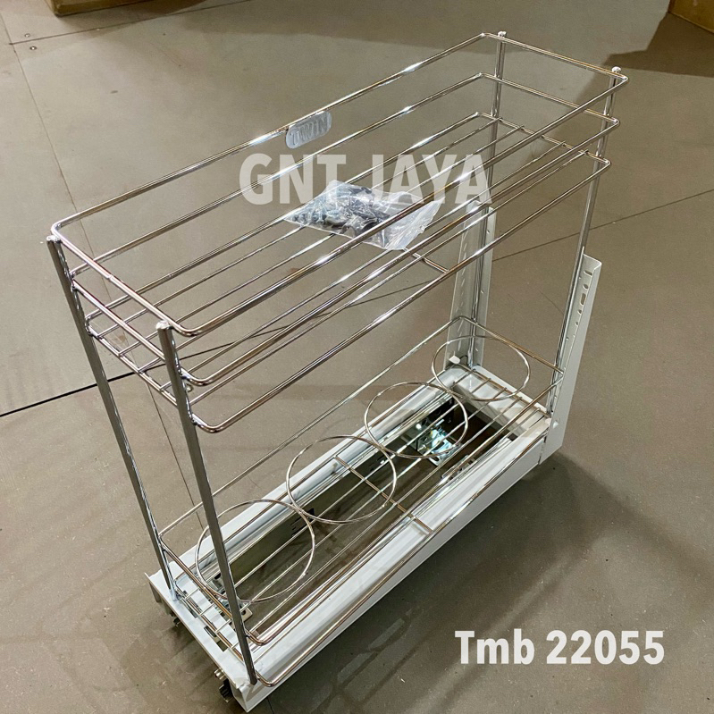 Jual RAK BUMBU merk TWIN Tmb 22055 rak bumbu botol laci lemari bawah ...